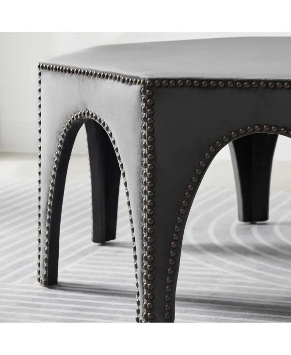 MODWAY Victory Performance Velvet Ottoman - Gray