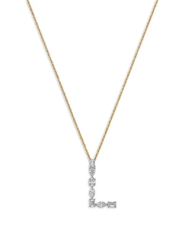 Bloomingdale'S 0.5 Tcw Diamond Initial Pendant Necklace - L
