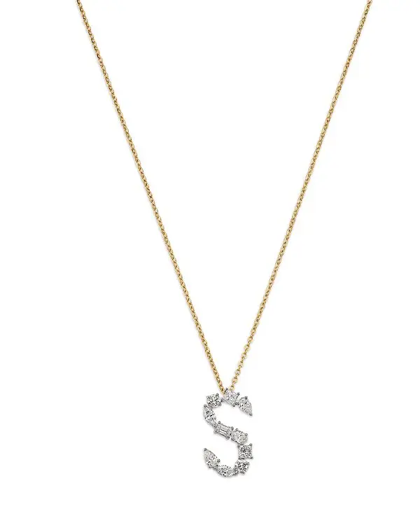 Bloomingdale'S Diamond Initial Pendant Necklace - S