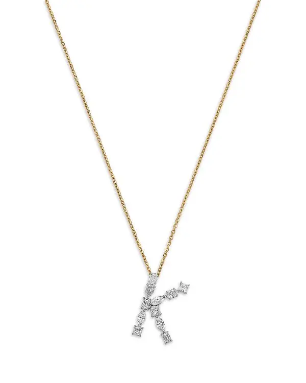 Bloomingdale'S Lab Grown Diamond Initial Pendant Necklace - K