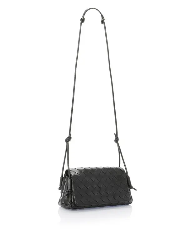 Bottega Veneta Notturno Intrecciato Leather Pouch - Black/gold
