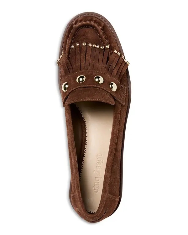 Cinq À Sept Gina Stud & Tassel Suede Loafers