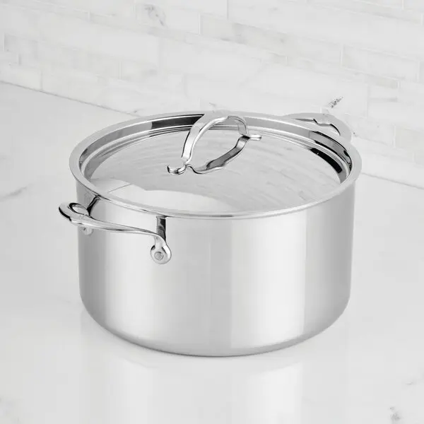 HESTAN Probond Luxe 8 Quart Professional Clad Stainless Steel Stockpot With Lid