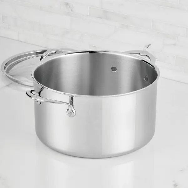 HESTAN Probond Luxe 8 Quart Professional Clad Stainless Steel Stockpot With Lid