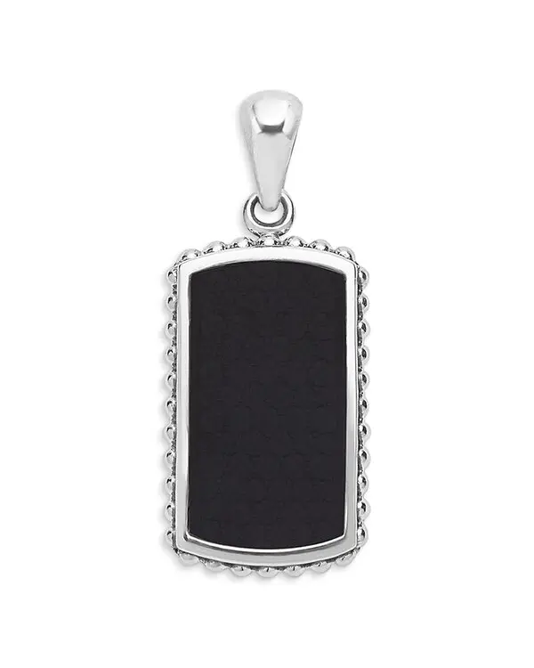 Lagos Sterling Silver Anthem Stone Tag Amulet Pendant - Black