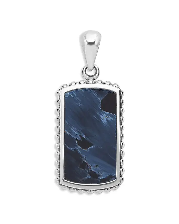 Lagos Sterling Silver Anthem Stone Tag Amulet Pendant - Blue