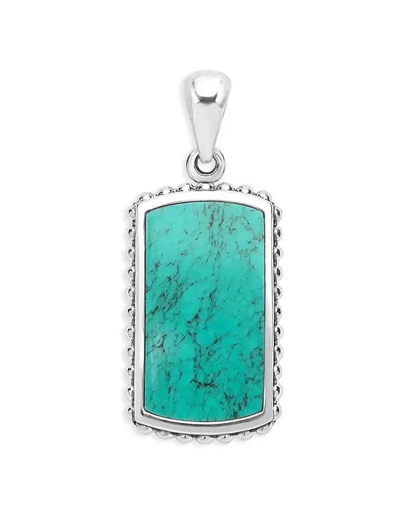 Lagos Sterling Silver Anthem Stone Tag Amulet Pendant - Turquoise