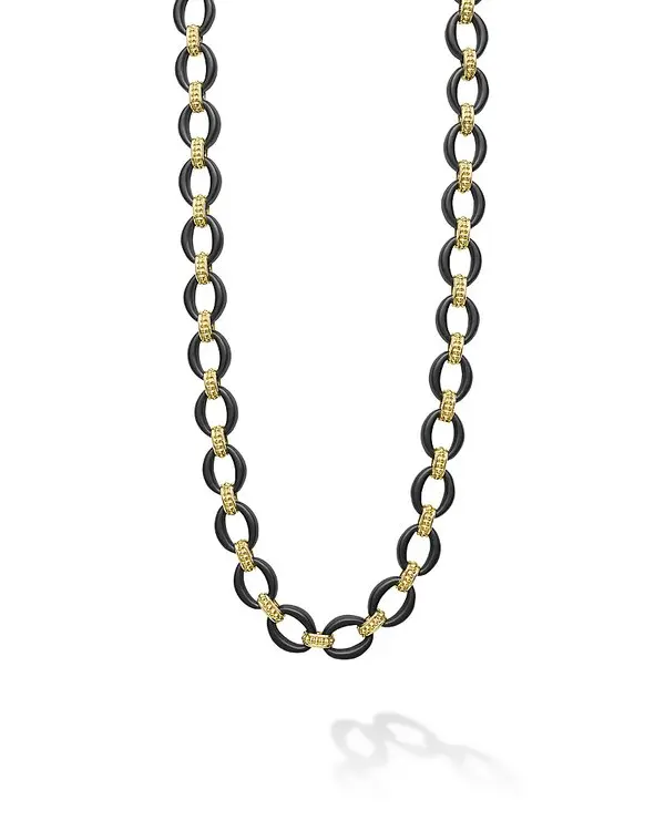 Lagos 18k And Ceramic Link Necklace - Gold