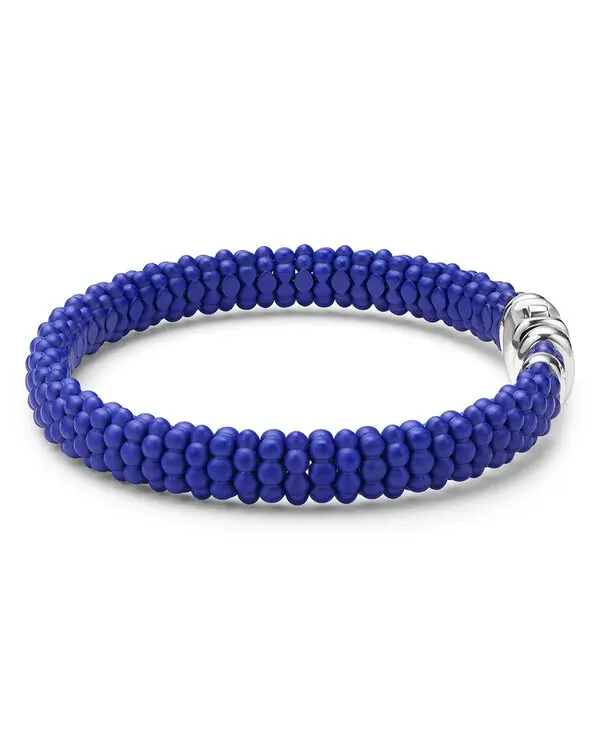 Lagos Sterling Silver Caviar Ceramic Beaded Bracelet - Blue