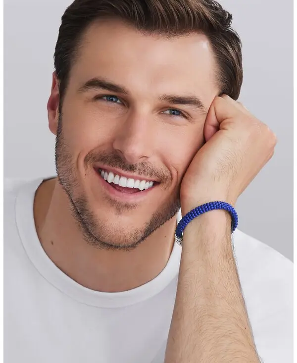 Lagos Sterling Silver Caviar Ceramic Beaded Bracelet - Blue