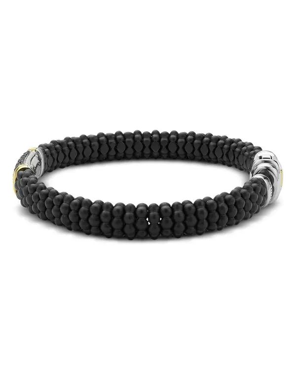 Lagos Two-tone Ceramic And Diamond Bracelet, 9mm
