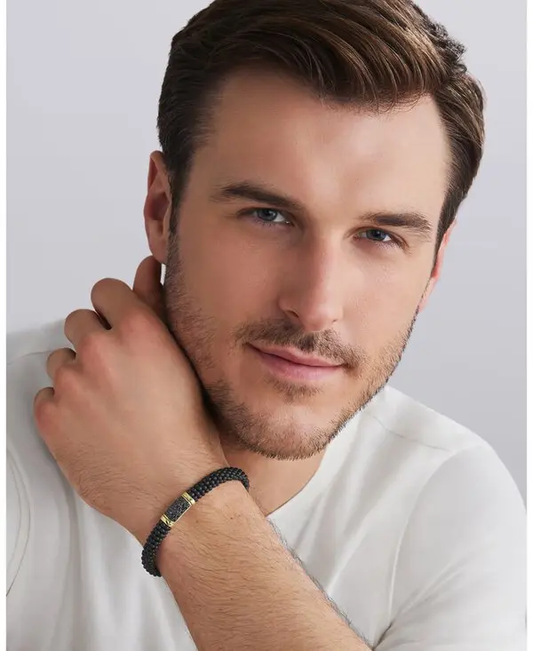 Lagos Two-tone Ceramic And Diamond Bracelet, 9mm