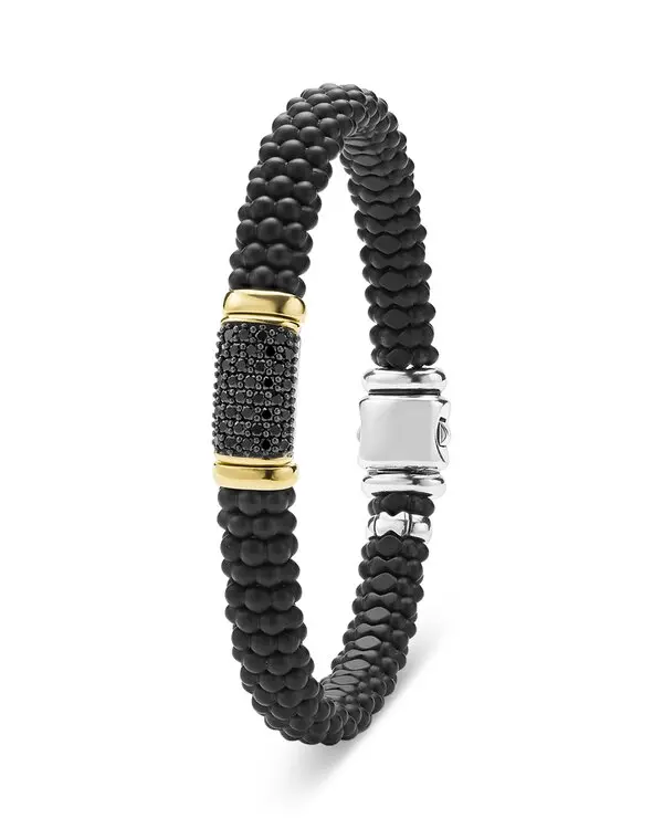 Lagos Two-tone Ceramic And Diamond Bracelet, 9mm
