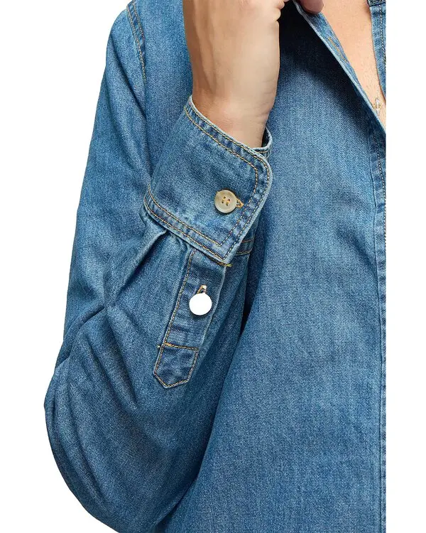 INGRID & ISABEL Button Down Denim Maternity Shirt