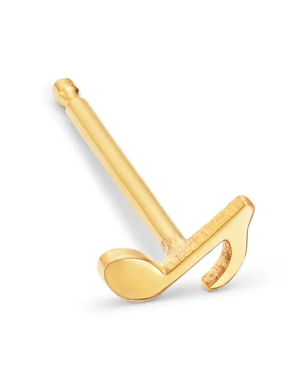 Zoe Chicco 14k Yellow Music Note Single Stud Earring - Gold