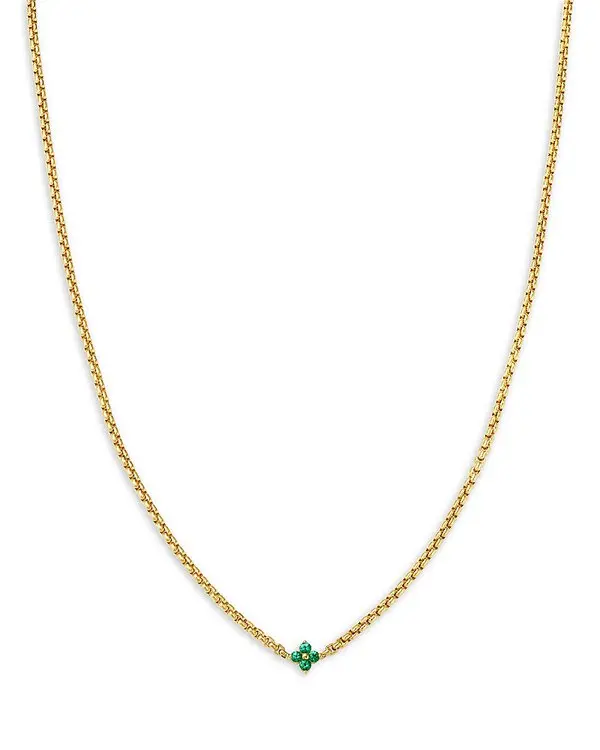Zoe Chicco 14k Yellow Emerald Flower Chain Necklace - Gold