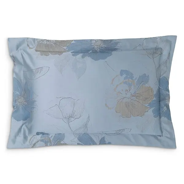Frette Flower Jacquard Standard Sham Exclusive - Azure/beige
