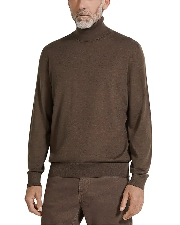 Zegna Cashseta Turtleneck - Brown Mélange