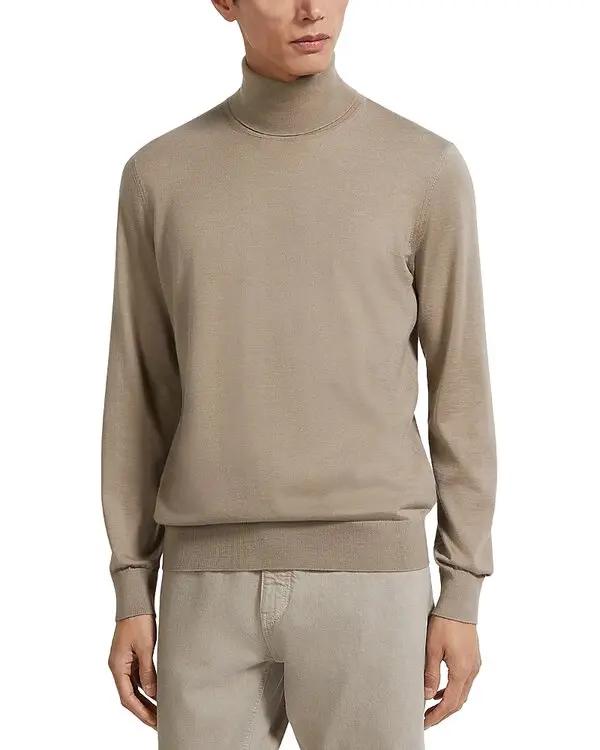 Zegna Cashseta Turtleneck - Light Taupe Mélange