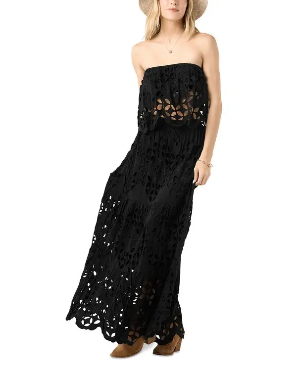 Tiare Hawaii Bora Bora Eyelet Embroidered Strapless Top
