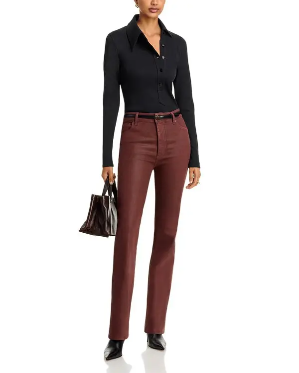 FRAME The Reboot High-rise Coated Jeans - Currant
