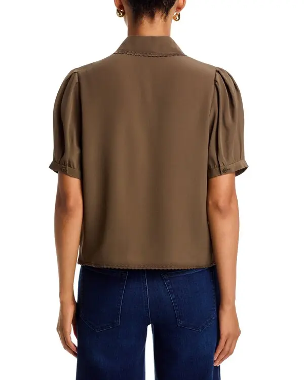 FRAME Silk Puff Sleeve Blouse