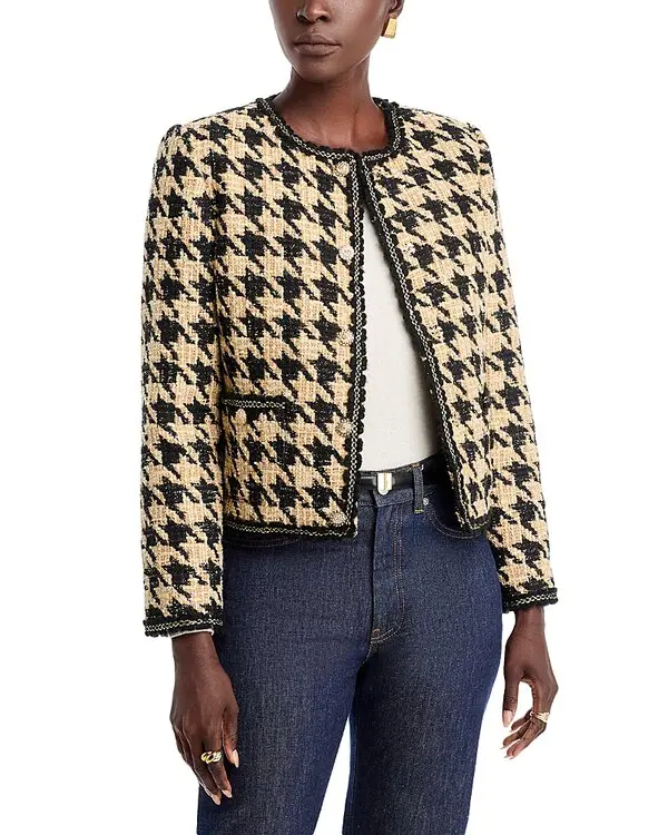 Elie Tahari Juno Tweed Jacket - Houndstooth