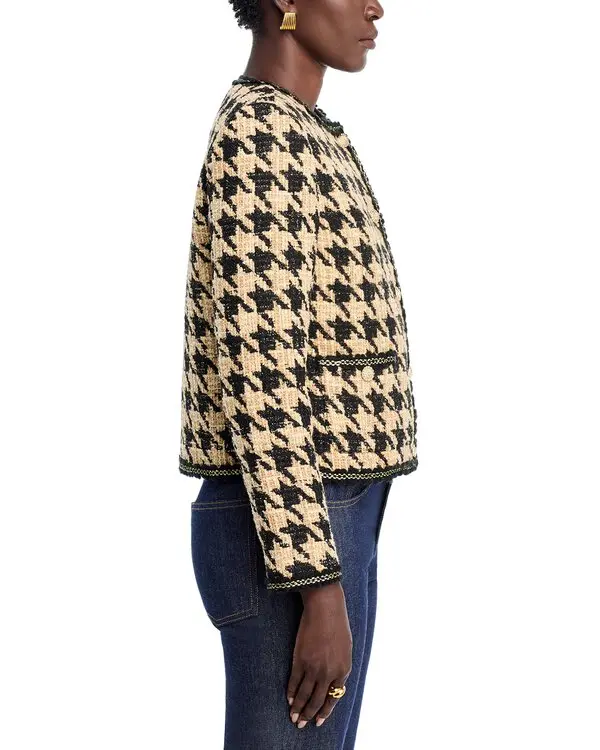 Elie Tahari Juno Tweed Jacket - Houndstooth