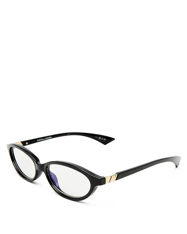 Le Specs Duskfall Oval Blue Light Glasses - Black