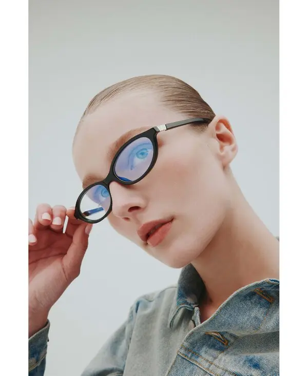 Le Specs Duskfall Oval Blue Light Glasses - Black