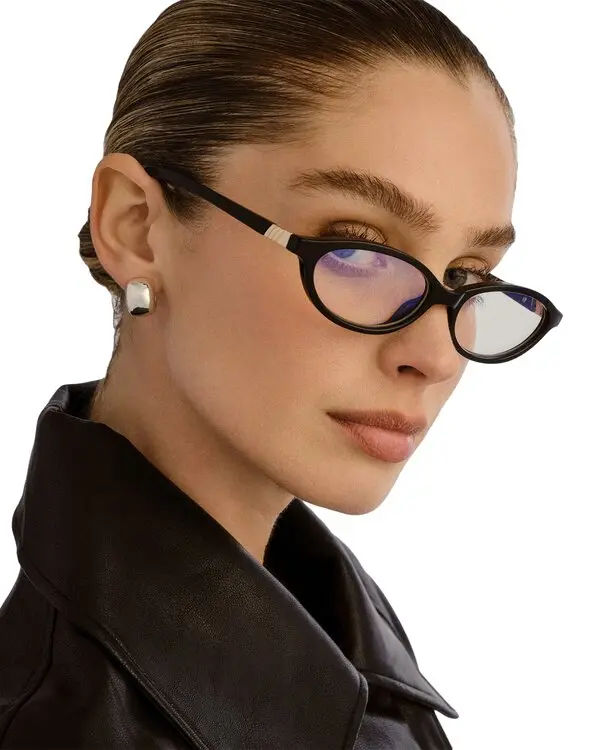 Le Specs Duskfall Oval Blue Light Glasses - Black
