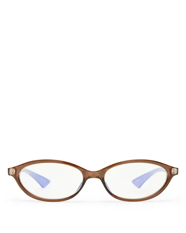 Le Specs Duskfall Oval Blue Light Glasses By - Dark Cocoa