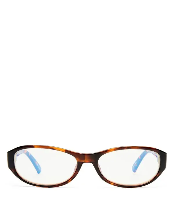 Le Specs Don't Cha Rectangular Blue Light Glasses, 56mm