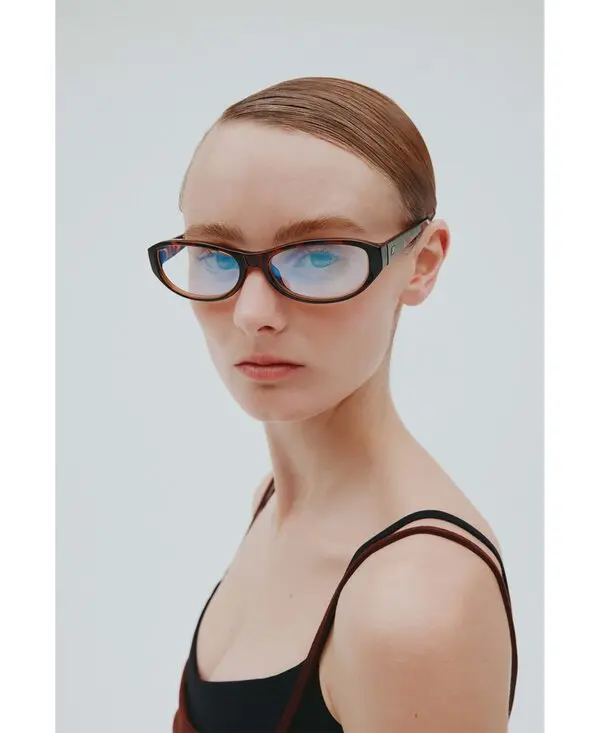 Le Specs Don't Cha Rectangular Blue Light Glasses, 56mm