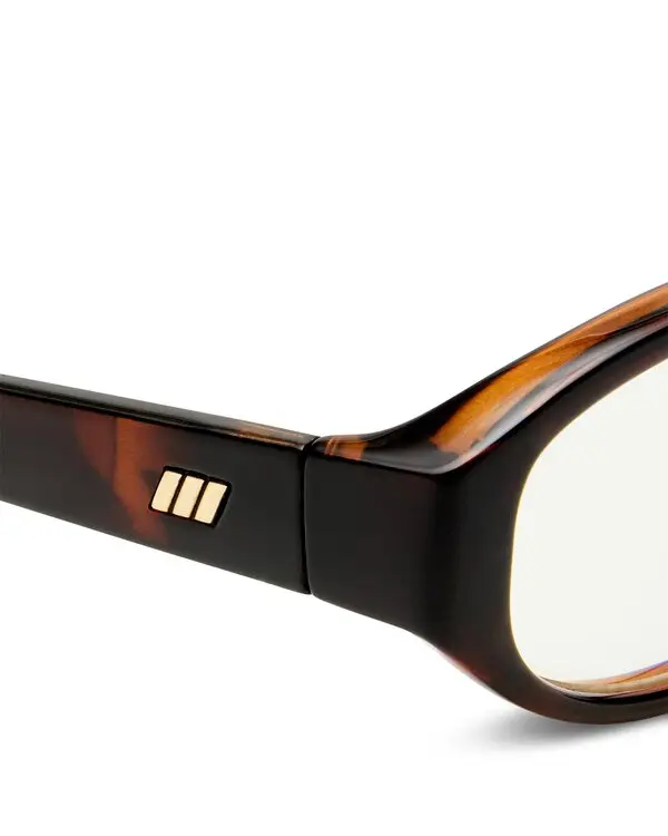 Le Specs Don't Cha Rectangular Blue Light Glasses, 56mm