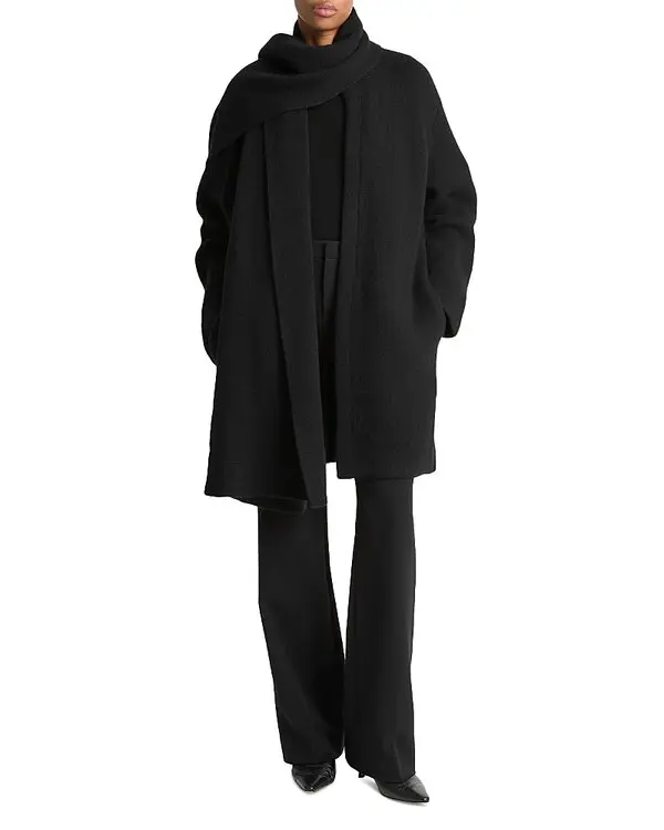 Vince Draped Car Coat - Black