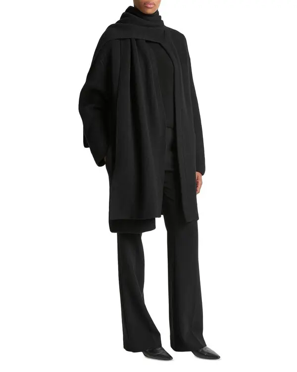 Vince Draped Car Coat - Black