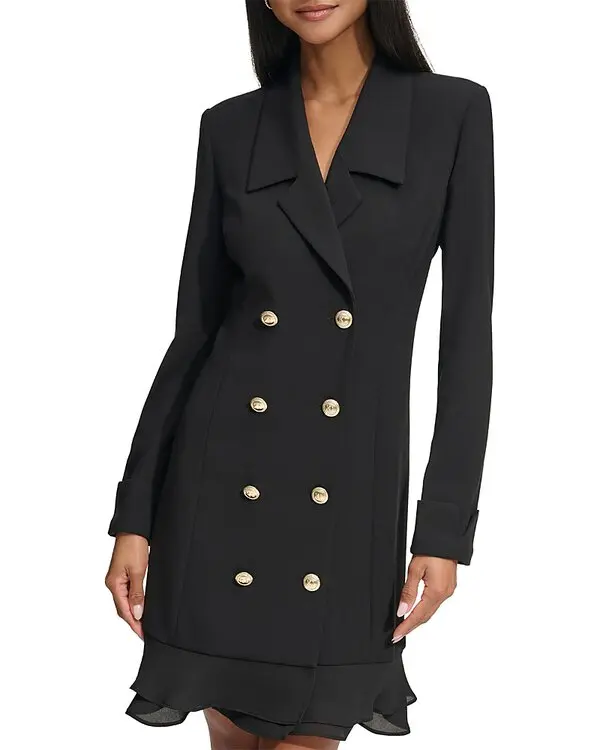 Karl Lagerfeld Paris Double-breasted Jacket Dress - Black