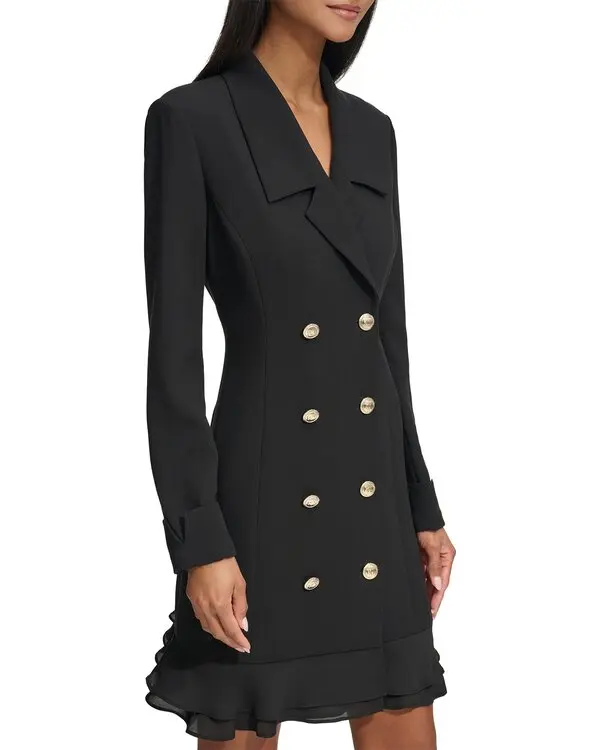 Karl Lagerfeld Paris Double-breasted Jacket Dress - Black
