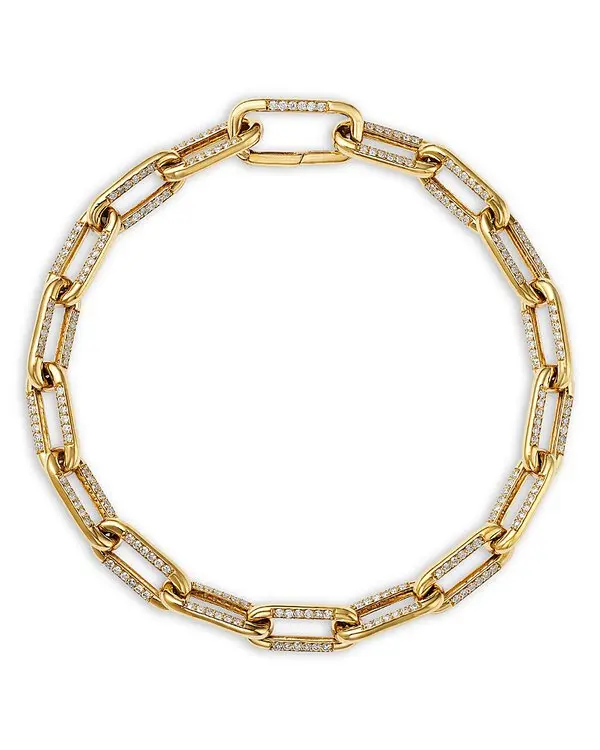 Bloomingdale'S Diamond Open Link Bracelet In 14k - Yellow Gold
