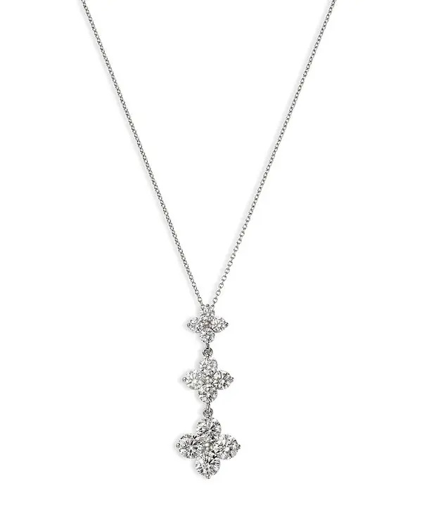 Bloomingdale'S Diamond Triple Tier Pendant Necklace In 14k Gold, 3.5 Tcw - White Gold