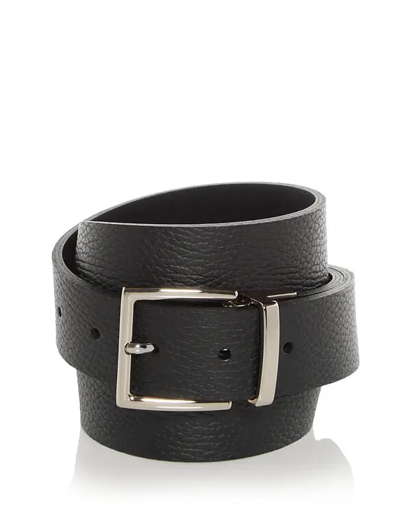 Vince Reversible Leather Belt - Black