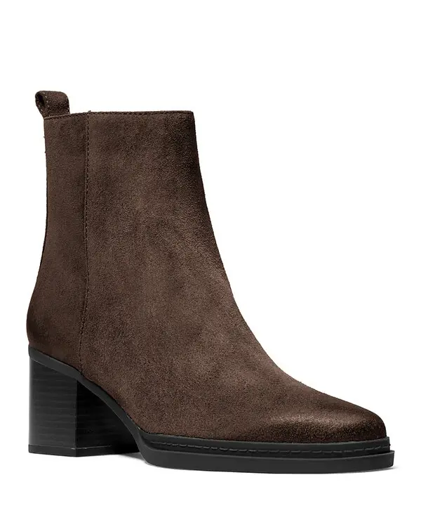 Michael Kors Lex Suede Ankle Booties - Chocolate