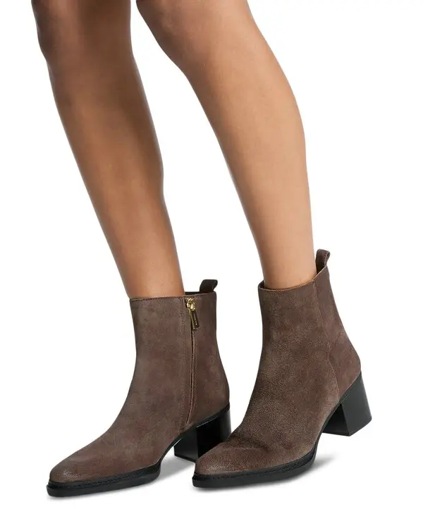 Michael Kors Lex Suede Ankle Booties - Chocolate
