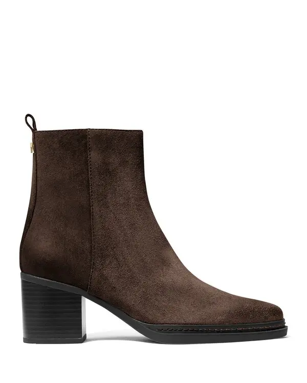 Michael Kors Lex Suede Ankle Booties - Chocolate