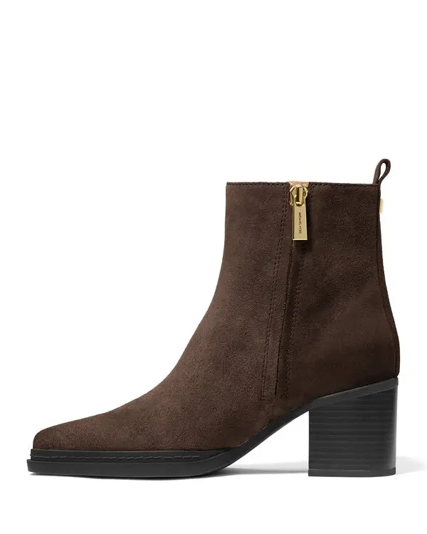 Michael Kors Lex Suede Ankle Booties - Chocolate