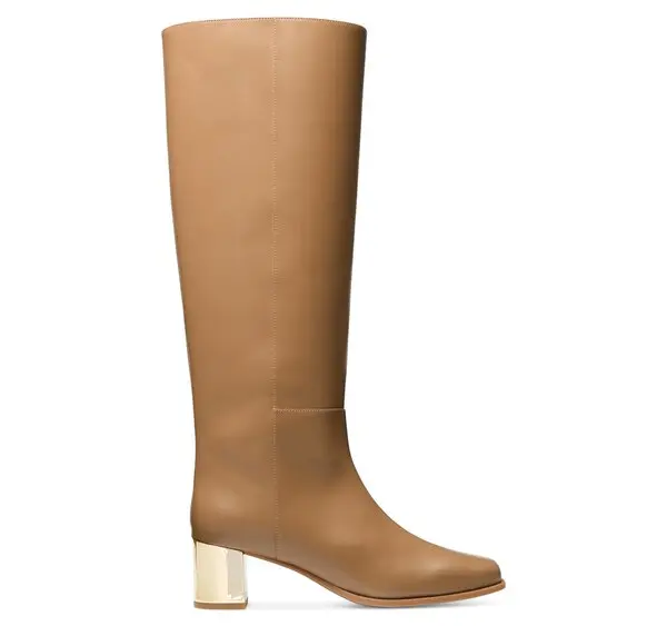Michael Kors Michael Matilda Leather Tall Boots - Husk