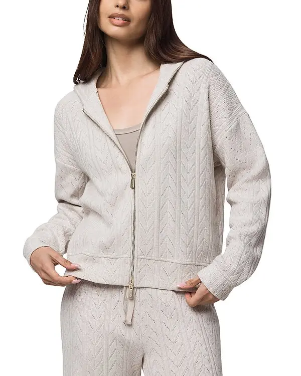 Splendid Sweatersoft Zippered Hoodie - Pale Oak Heather