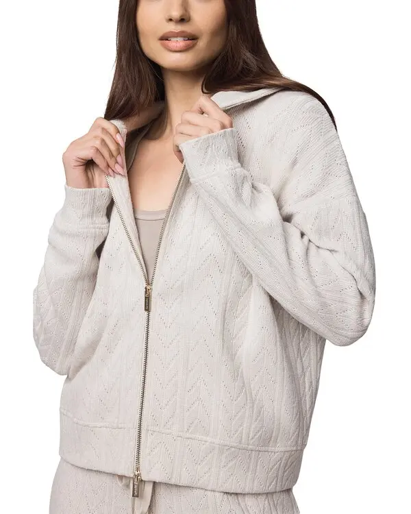 Splendid Sweatersoft Zippered Hoodie - Pale Oak Heather