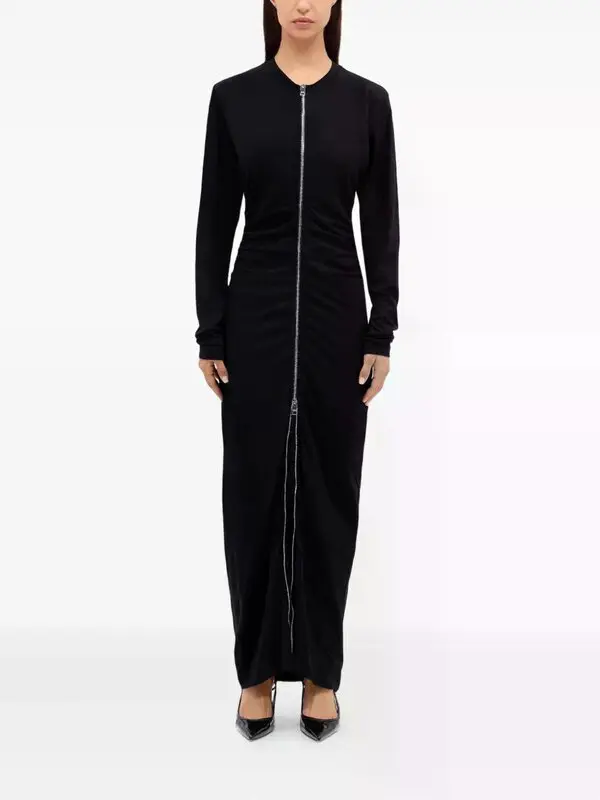 MSGM Zip-front Gathered Maxi Dress